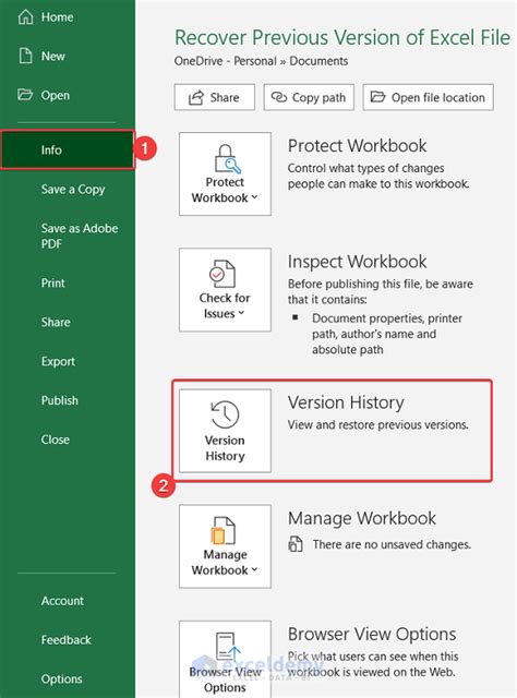 How To Recover Previous Version Of Excel File 4 Easy Ways ExcelDemy