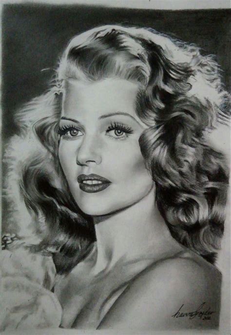 Rita Hayworth Pencil Drawings Of Girls Art Drawings Sketches Simple Girl Drawing