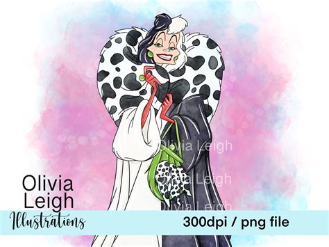 Princess Villain Cruella De Vil 101 Dalmations Cute Clipart Etsy Uk