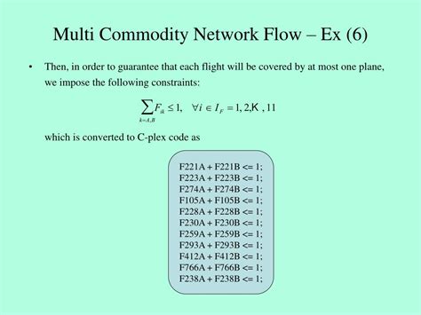 ppt solving fleet assignment problem with multicommodity network flow model powerpoint