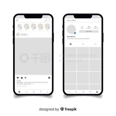 逼真免抠元素 智能手机收藏上的逼真 instagram 相框边框 模板免费下载 ai格式 626像素 编号45017870 千图网
