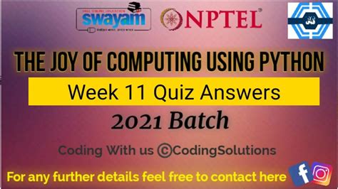 the joy of computing using python week 11 answers 2021 nptel youtube