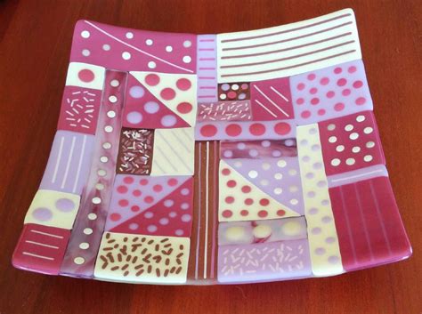 My Own Fused Plate Featuring Pinks Lilacs And French Vanilla Fused Glass Art Glass Art