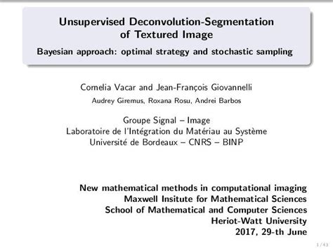 pdf unsupervised deconvolution segmentation of textured imagemp71 slides jfgiovannelli pdf