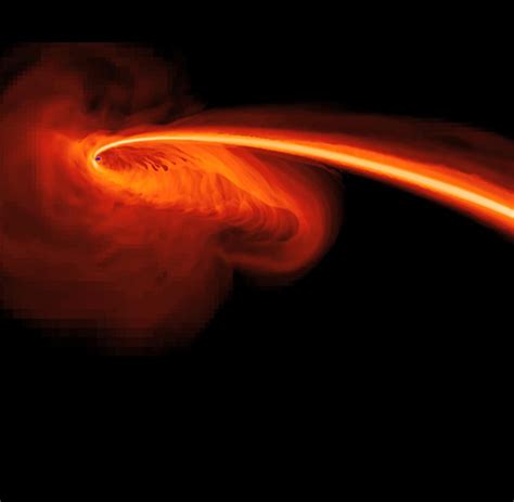 Echtzeit Beobachtung Kolossales Schwarzes Loch Zerreißt Rote Riesensonne Welt