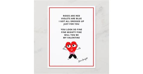 Funny Roses Are Red Poem Valentines Day Girlfriend Holiday Postcard Zazzle