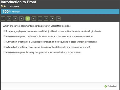 which are correct statements regarding proofs select three options in a paragraph proof