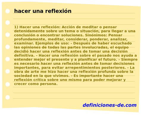 Significado de hacer una reflexión