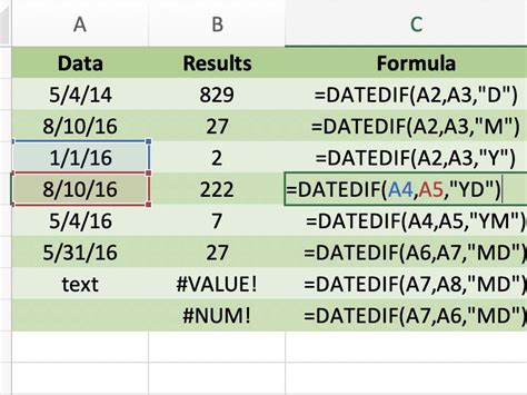 Excel Formula Get Days Months And Years Between Dates Exceljet