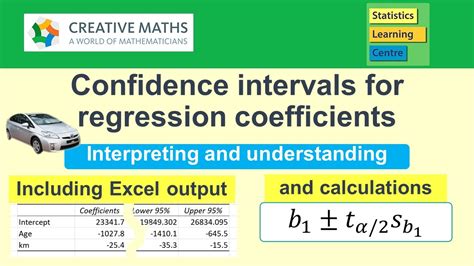 confidence intervals for regression coefficients interpret and understand excel and