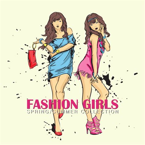 创意矢量漂亮的旅行中的女孩时尚插图图片素材 矢量时尚美女插画素材 jpg图片格式 mac天空素材下载