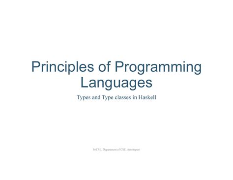 types and type classes in haskell principles of programming languages types and type classes