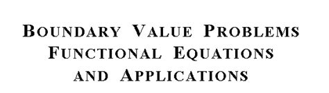 boundary value problems functional equations and applications