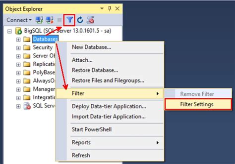 Sql Server Ssms Enhancement Databases Node Filter Capability