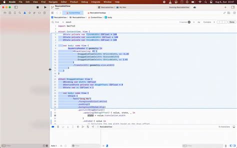 how to implement in swiftui to resize view in a hstack next to each other with drag stack