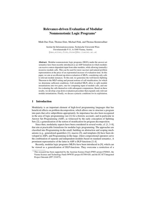 pdf relevance driven evaluation of modular nonmonotonic logic programs