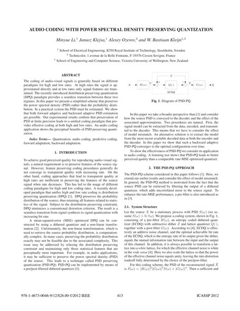 pdf audio codingwith power spectral density preserving quantization