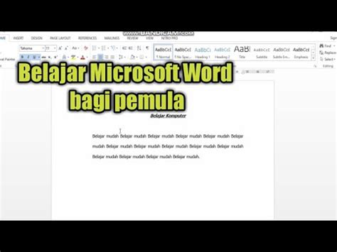 Tutorial Belajar Microsoft Word Dari Nol Bagi Pemula YouTube