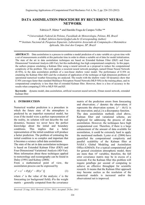 pdf data assimilation procedure by recurrent neural network