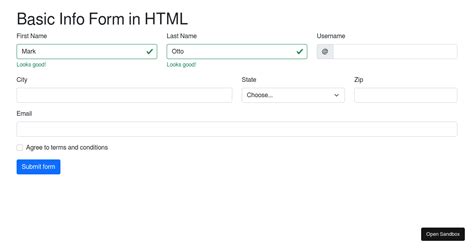 Basic React Bootstrap Form Forked Codesandbox
