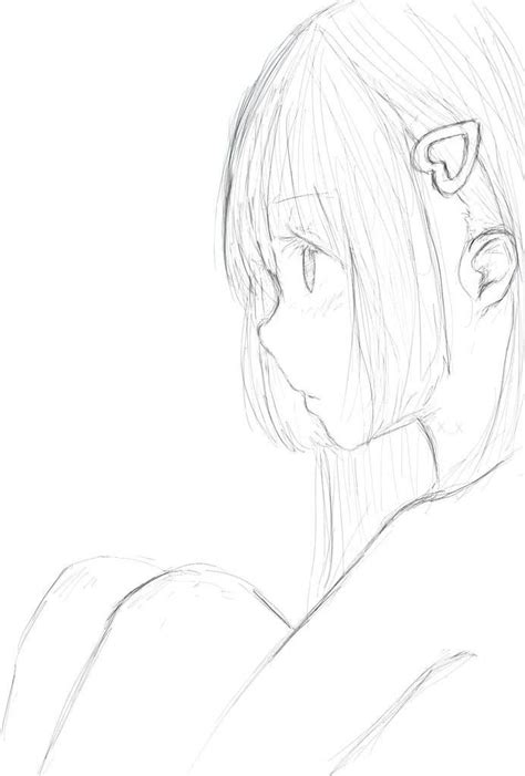 A Pencil Drawing Of A Womans Face With Her Eyes Closed Looking To The Side