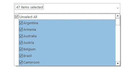 winforms multiselect control checklist selection and tag editing componentone