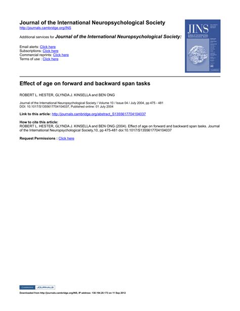 pdf effect of age on forward and backward span tasks