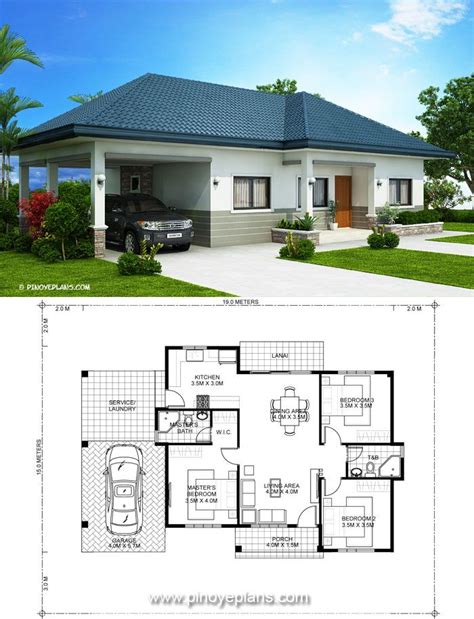 3 Bedroom Bungalow Modern House With Their Floor Plan Splendid Three Bedroom Bungalow House Plan