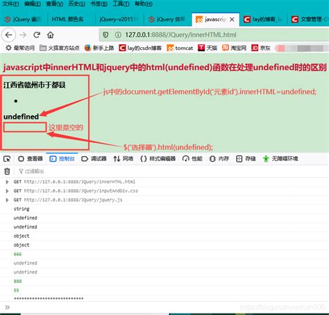 javascript中innerhtml和jquery中的html undefined 函数在处理undefined时的区别 innerhtml undefined csdn博客