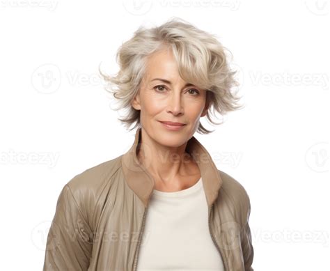 Ai Generated Attractive Older Woman Png File Of Isolated Cutout Object