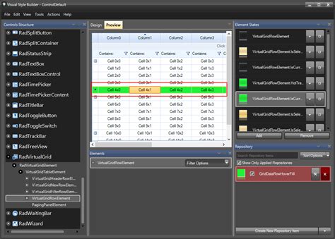 formatting system rows radvirtualgrid telerik ui for