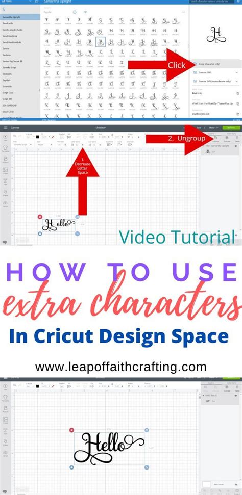 Learn How To Use Extra Font Characters Character Map In Cricut Design