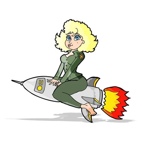 Cartoon Army Pin Up Girl Riding Missile Stock Vector Image By ©lineartestpilot 50129461