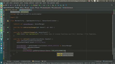 Android Kotlin Usage Tutorial 061 Accelerometer YouTube