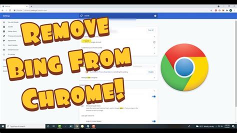 How To Remove Bing Or Any Other Search Engine On Google Chrome YouTube