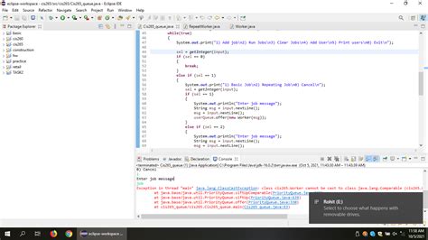 priority queue replacing linkedlist with priorityqueue the error showing is java lang