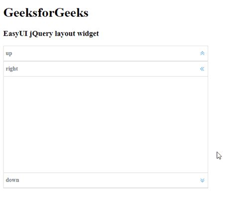 easyui jquery layout widget geeksforgeeks
