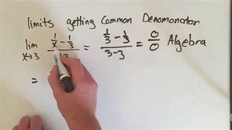 limits getting a common denominator 2 minutes youtube
