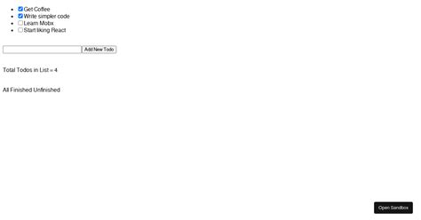React Mobx Example Todo List Codesandbox