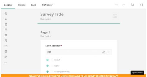 Surveyjs Creator Vue Forked Codesandbox