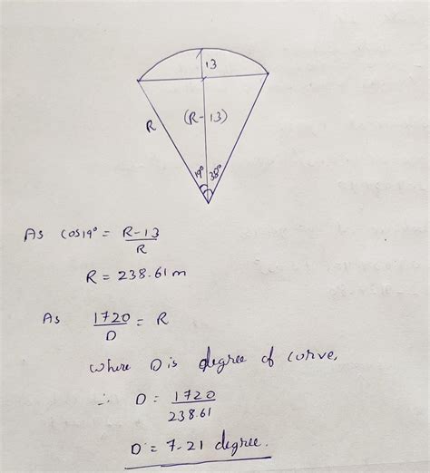 [solved] what is the degree of curve if the central angle of a simple curve course hero
