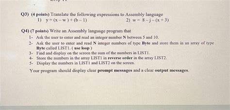 solved q1 5 points trace execute the following assembly