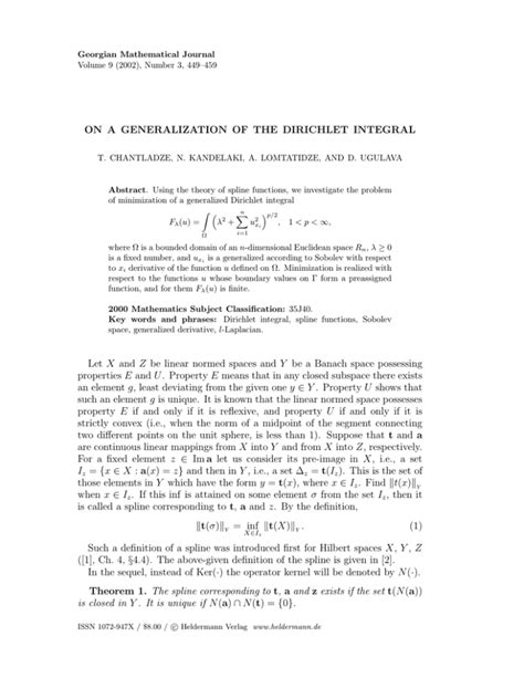 on a generalization of the dirichlet integral