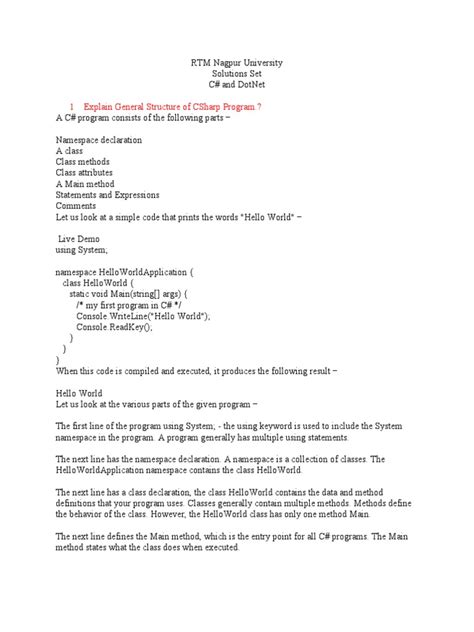 1 explain general structure of csharp program pdf inheritance object oriented programming