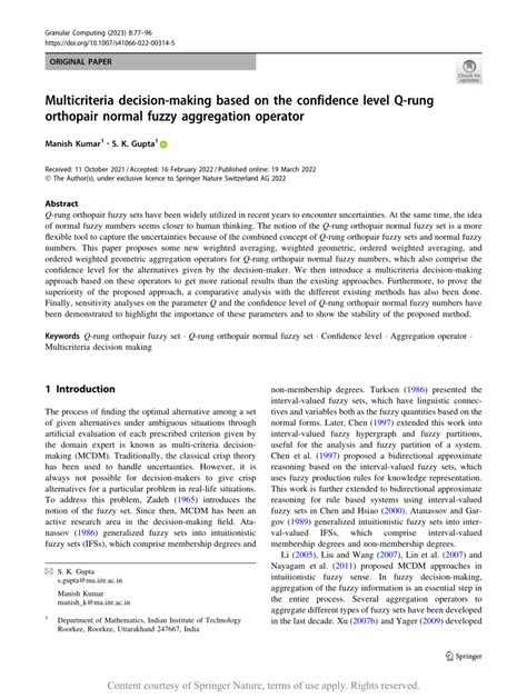 multicriteria decision making based on the confidence level q rung orthopair normal fuzzy