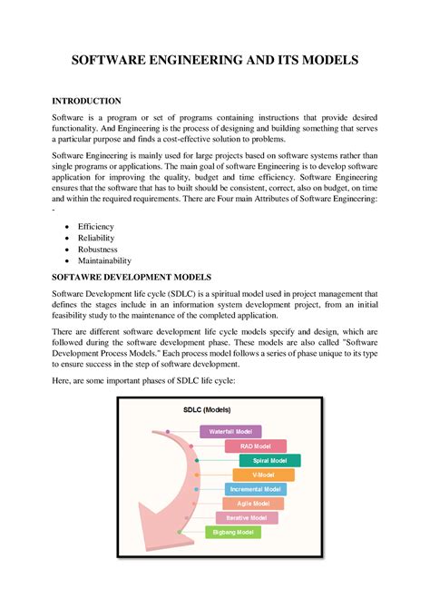 software engineering and its models software engineering and its models introduction software