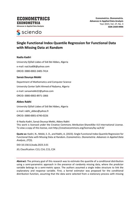 pdf single functional index quantile regression for functional data with missing data at random