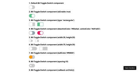 ReactJS Toggle Switch Codesandbox