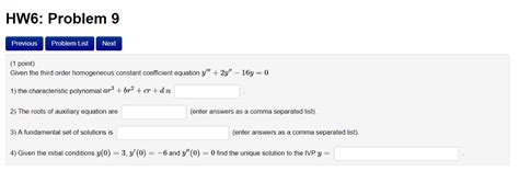 solved hw6 problem 9 previous problem list next 1 point