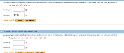 solved use lagrange multipliers to find the maximum and